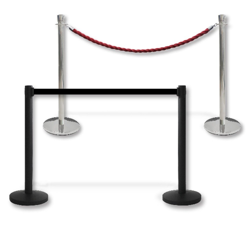 Barrier Posts with Belt, Banner, Rope – Buy Here!