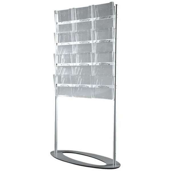 Ellipse Stand, single sided, with 12 A4 acrylic holders | Danish Sign ...