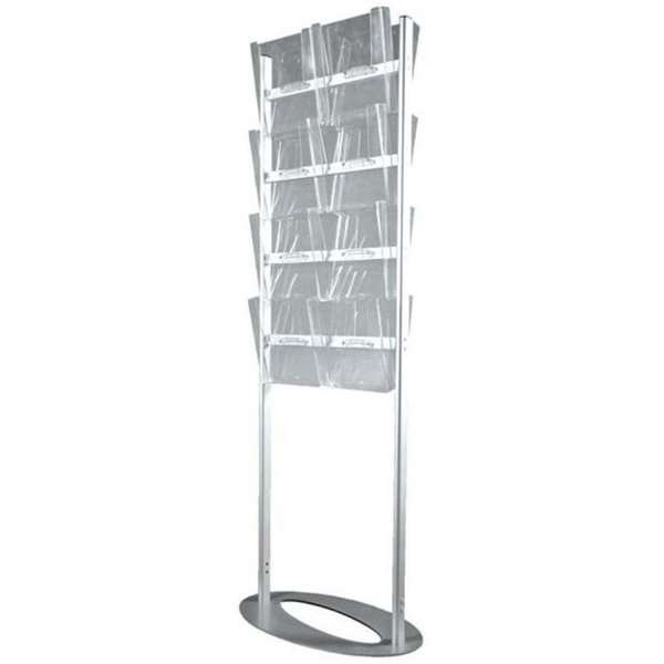 Ellipse Stand, single sided, with 8 acrylic holders | Danish Sign Export