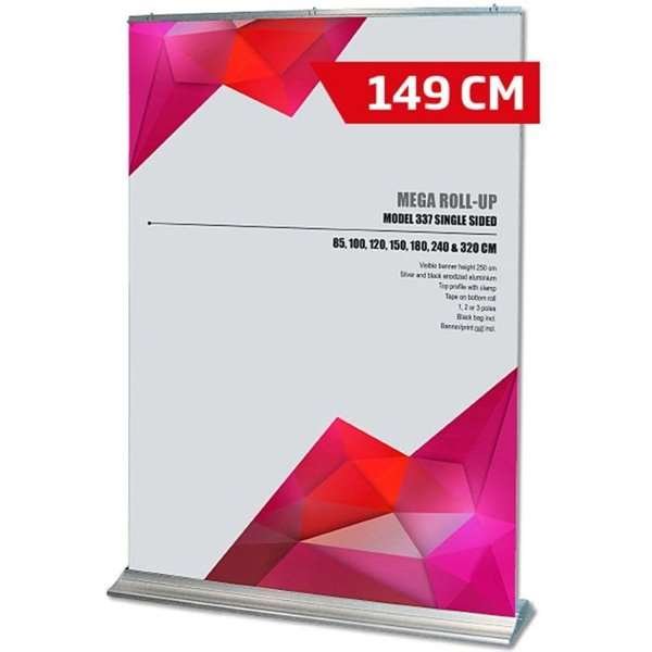 Mega Roll-up enkelsidig - 150x250 cm - silver | Displaylager.se