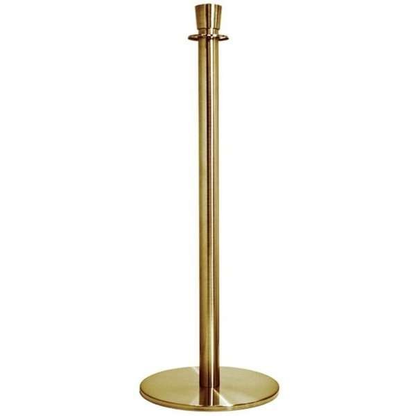 Crowd control stand with top for rope - Gold | Dansk Skilte Inventar